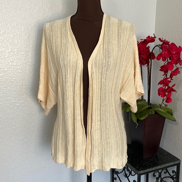 Joie | Sweaters | Joie Cream Linen Blend Short Sleeve Open Front ...